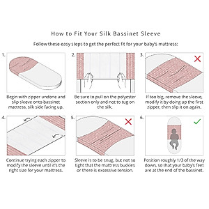 SLEEPY SILK - Baby Silk Bassinet Sleeve | Silk Bassinet Sleeve for Baby Hair Loss | Silk Baby Bassinet Bedding in 25 Momme Mulberry Silk | SIDS Safe Silk Bassinet Slip for Baby | Dove Gray