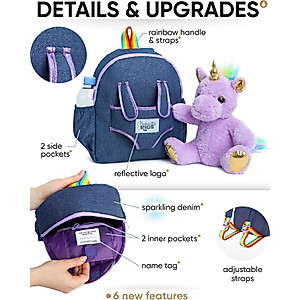 Naturally KIDS Purple Unicorn Toys for Girls Age 4-6, Gifts for 5 Year Old Girls, Gifts for 4 Year Old Girl, 4 Year Old Girl Birthday Gift, Toddler Unicorn Backpack