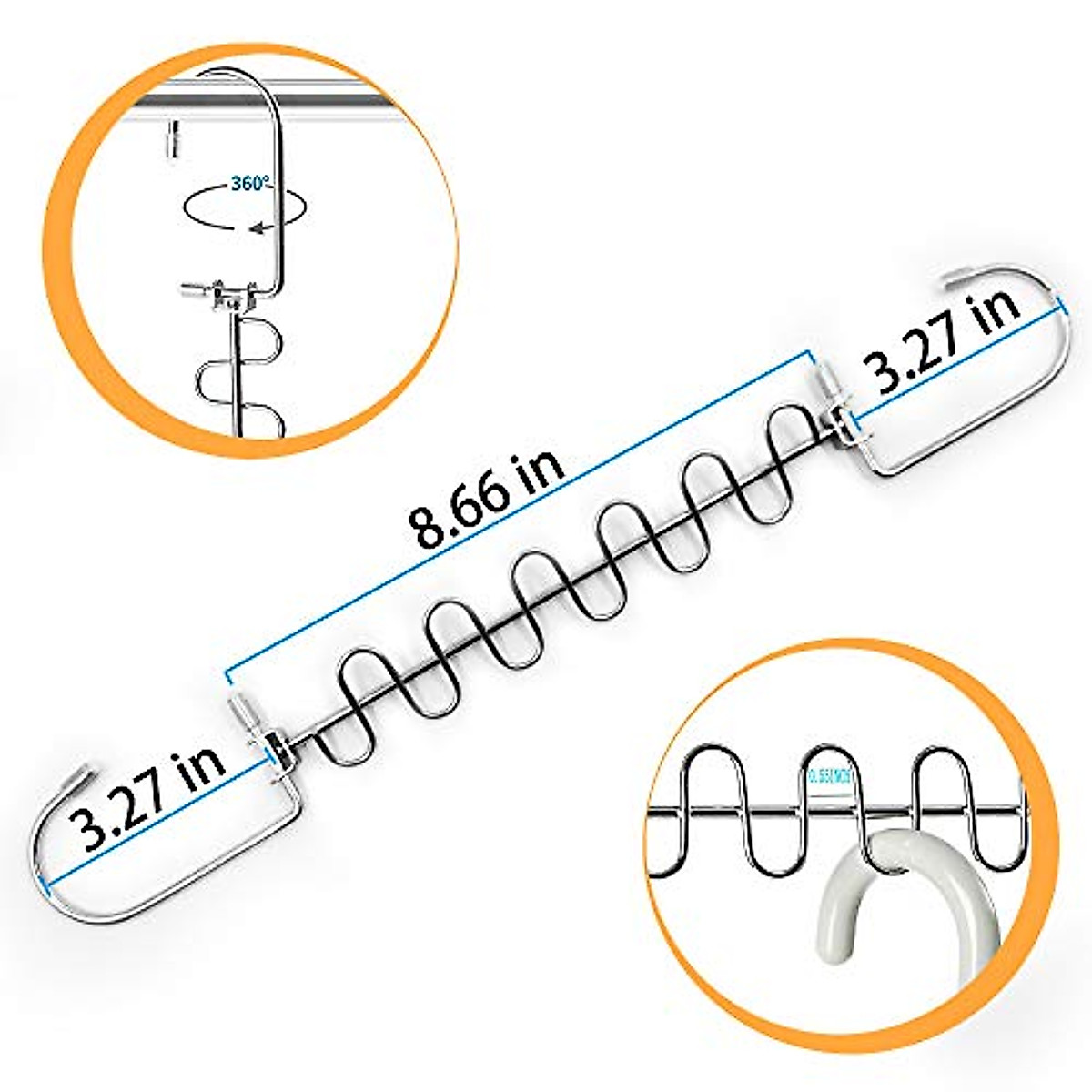 KLEVERISE 4 Pack Metal Space Saving Hangers - 12 Slots Stainless Steel Clothes Hangers Magic Cascading Hangers - Clothing Closet Space Saver Storage Organizers