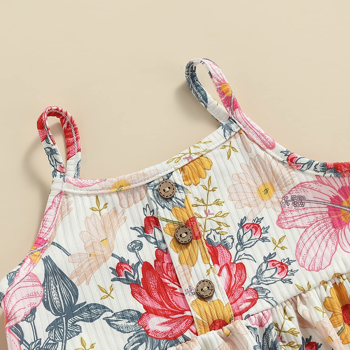 YINGISFITM Toddler Girl Sleeveless Bell Bottom Jumpsuit Romper Flare Pants Overalls Cute Summer Clothes Hippie Outfits (C Butterfly Orange, 2-3T)