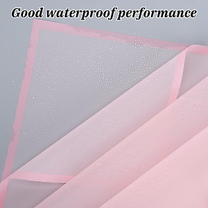 Rumvan Flower Wrapping Paper, 20 Sheets, Waterproof, Floral Bouquet Design, for Wedding, Birthday Gift, DIY Florist Supplies (Pink colour)