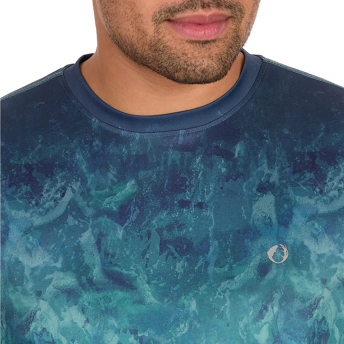 The American Outdoorsman Men's Lightweight UPF 50+ UV Sun Protection Outdoor Long Sleeve Quick Dry Graphic Shirt (Open Sea, XXL)