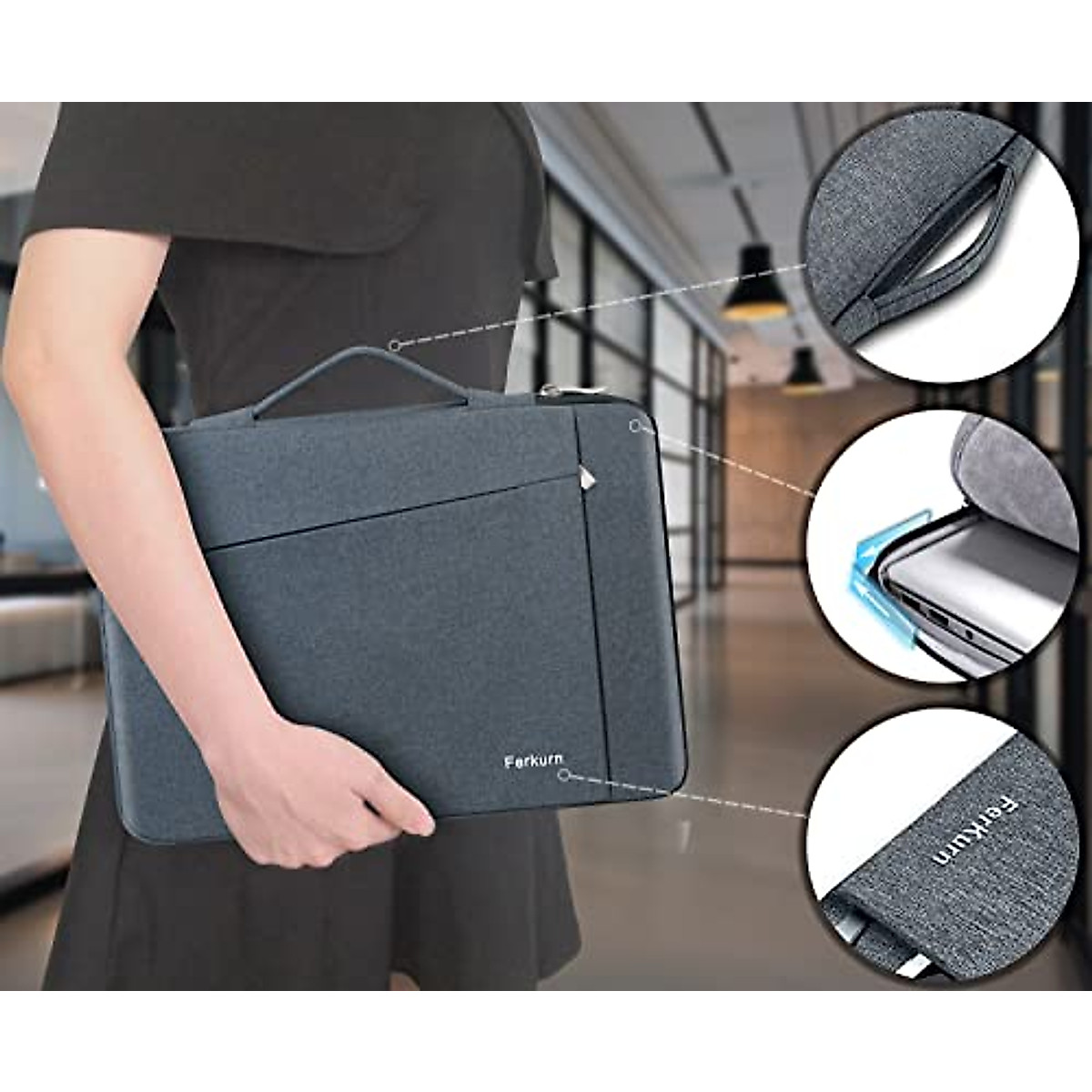 Ferkurn 13 inch Laptop Case Sleeve 13.3 inch for Surface Laptop 4, HP Envy Chromebook 13/ Lenovo Chromebook Yoga Thinkpad/Dell Inspiron/ASUS Acer Samsung Chromebook, 13.5 Computer Carrying Bag Cover