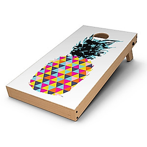 Design Skinz Summer Tropical Skin Set for Cornhole (Skin Only) - Geo Retro Summer Pineapple v1