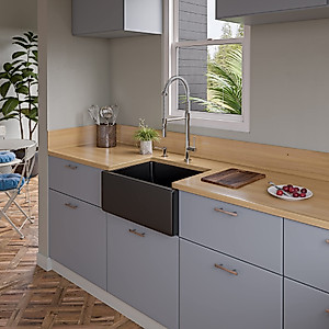 ALFI brand AB2418HS-BG Kitchen Sink, Black Gloss