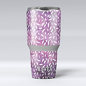 Design Skinz White Flower Pedals Over Purple Grunge Surface - Skin Decal Vinyl Wrap Kit Compatible with The Yeti Rambler Cooler Tumbler Cups