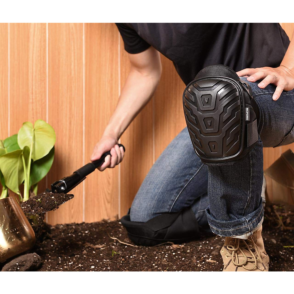 MCPORO Professional Knee Pads for Work – Breathable Heavy Duty Construction Pads With Foam Padding for Construction, Gardening, Flooring with Adjustable Non-Slip Straps (1)