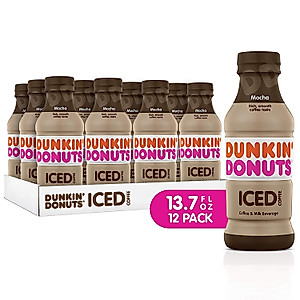 Dunkin Donuts Iced Coffee, Mocha, 13.7 Fluid Ounce (Pack of 12)