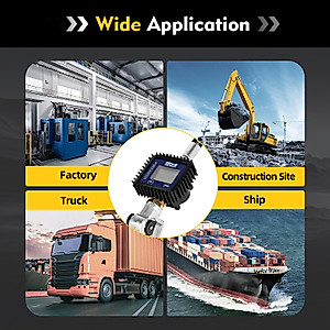 GCIUEMMH Digital Oil Control Valve Meter Nozzle - Pneumatic Oil Gun with 1/2" inch NPT Inlet Electronic Oil Meter Gun 100bar Max Pressure 1-35 L/min Digital Fuel Oil Nozzle with Flow Meter LCD Display