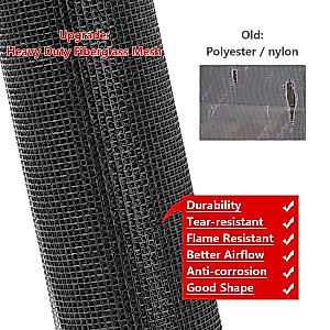 Garage Door Screen for 2 Car Garage Doors, Butizone 16x7FT Reinforced Fiberglass Magnetic Single Garage Screen Door with High Energy Magnets, Hands Free and Easy Assembly