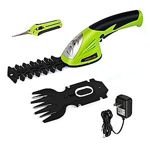 Leisch Life Cordless Grass Shear & Shrubbery Trimmer - 2 in 1 Handheld Hedge Trimmer Electric Grass Trimmer Hedge Shears w/Pruning Scissor Rechargeable Lithium-Ion Battery and Charger Included