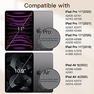 JETech Magnetic Case for iPad Pro 11 Inch (2022/2021/2020/2018 Model), and iPad Air 5/4 (10.9-Inch 2022/2020), Support Pencil 2nd Gen Charging, Magnetic Attachment (Black)