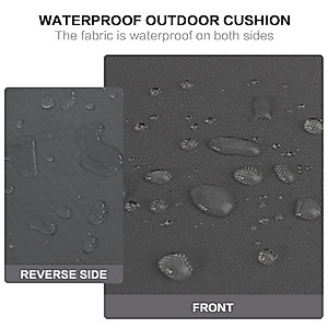 Faible Poisson Outdoor Bench Cushion and Replacement Cover, 60 x 18 Inch Waterproof Porch Swing Cushions with Handle and Anti-Slip Straps for Garden Patio Furniture