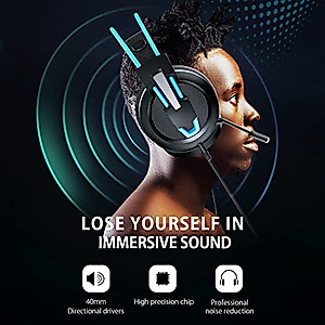 Karvipark Gaming Headset for Xbox One/PS4/PS5/PC/Nintendo Switch|Noise Cancelling,Bass Surround Sound,Over Ear,3.5mm Stereo Wired Headphones with Mic for Clear Chat