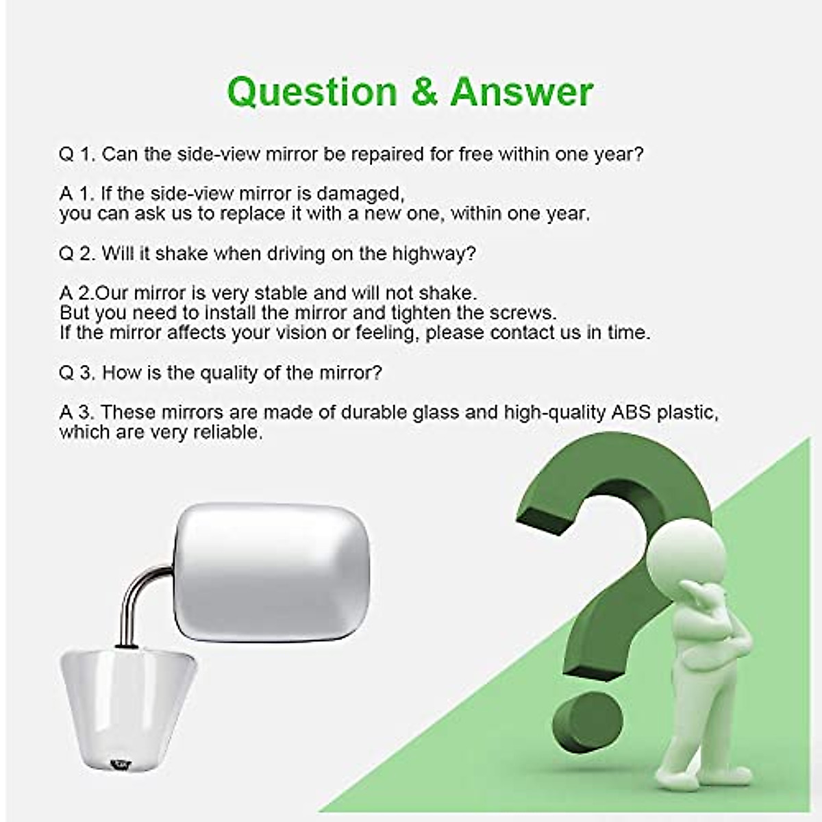 SCITOO Towing Mirrors Fit for Chevy/for GMC Truck Driver Side and Passenger Side Set Plastic Manual Folding Mirrors (Pair)