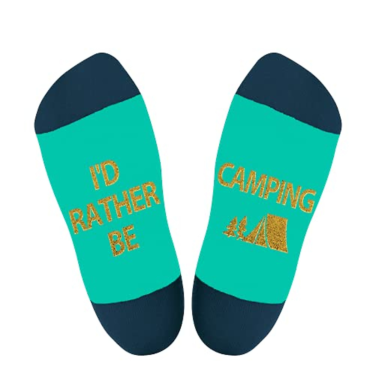 AGRIMONY Funny Socks for Men Women Teen Boys-I’d Rather Be Camping Socks Camping Camper Gifts Fun Novelty Cool Crazy Funky Crew Camp Socks-Valentines Day Christmas Stocking Stuffers