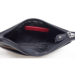 Tommy Hilfiger Women's Black White Logo Printed Medium Wristlet Wallet Clutch Bag