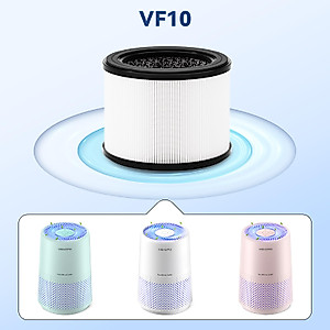 VENDFO Air Filter Replacement Standard Version for VF10, H13 True HEPA Air Cleaner Filter, 4 Pack