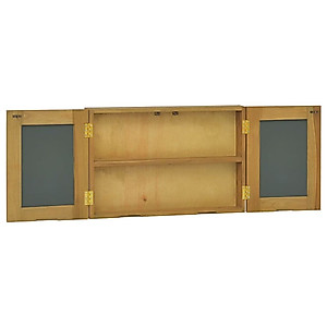 vidaXL Mirror Cabinet with Solid Teak Wood Frame - Hallway Mirror with Additional Storage Space - Wall Mounted Unit - Dimensions: 23.6" x 3.9" x 15.7"