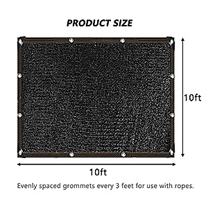 BNOSDM Outdoor Dog Kennel Cover 10 x 10ft Black Mesh Sunblock Shade Cloth for Outside Large Pet Dog Cage Crate Playpen, Garden and Greenhouse Canopy Covers with Grommets