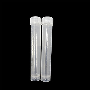 Honbay 12pcs 10ml Plastic Test Tubes Screw Cap Vial White Seal Cap Container