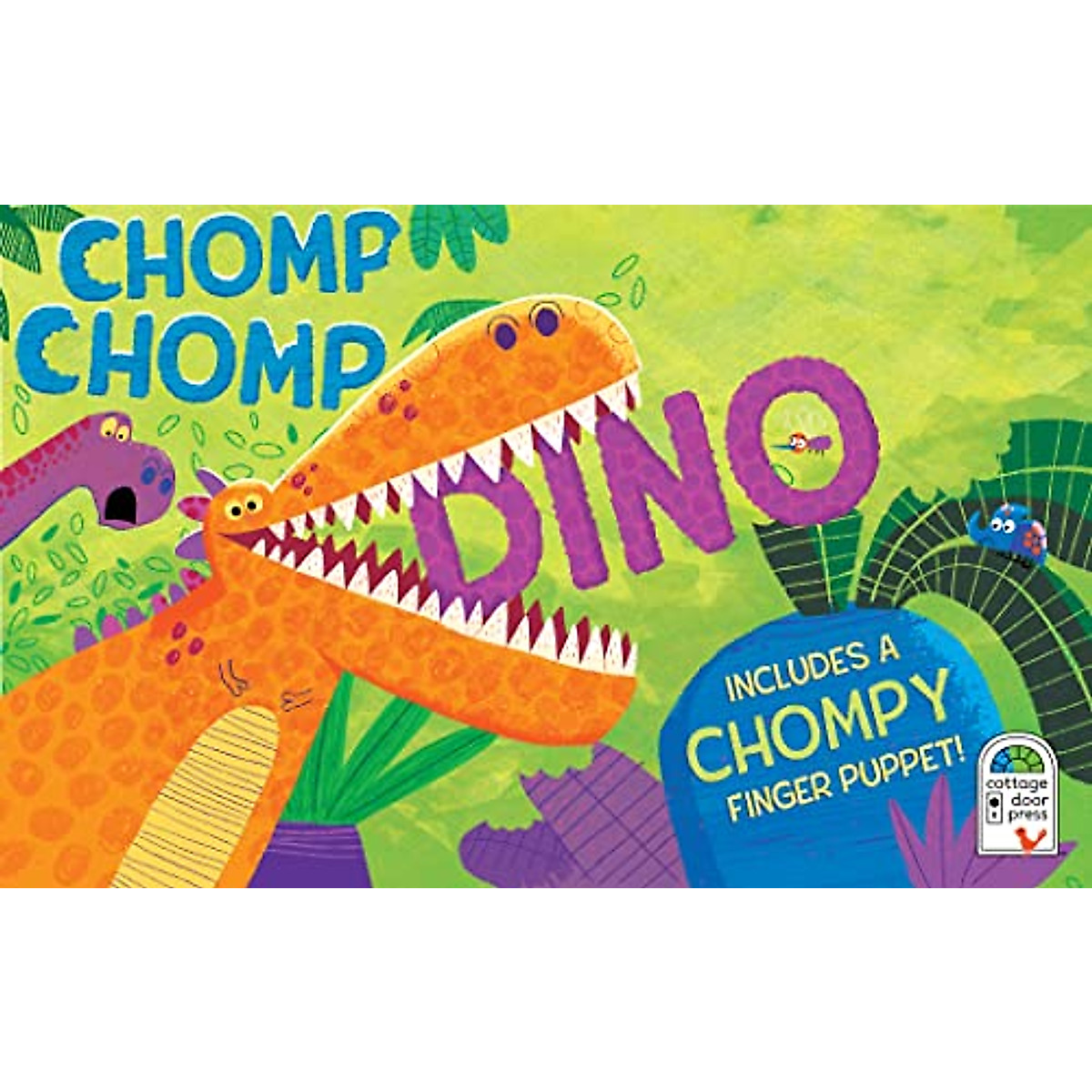 Chomp Chomp Dino Finger Puppet Board Book Ages 2-5; Includes Detachable Plush Finger Puppet For Playtime
