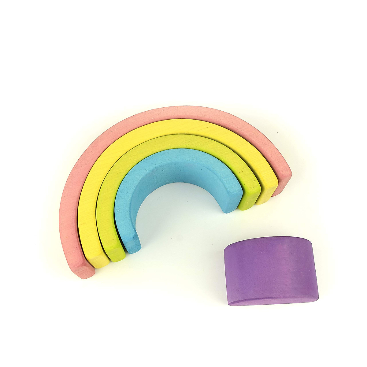 Pastel Rainbow stacking toy 5pcs Montessori toys for 3+ year old Rainbow stacker toy Educational Baby toys Stacking Blocks Learning toys