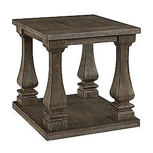 Signature Design by Ashley Johnelle Farmhouse Coffee Table with Weathered Gray Finish, Gray and Modern Country Rectangular End Table, Weathered Brown