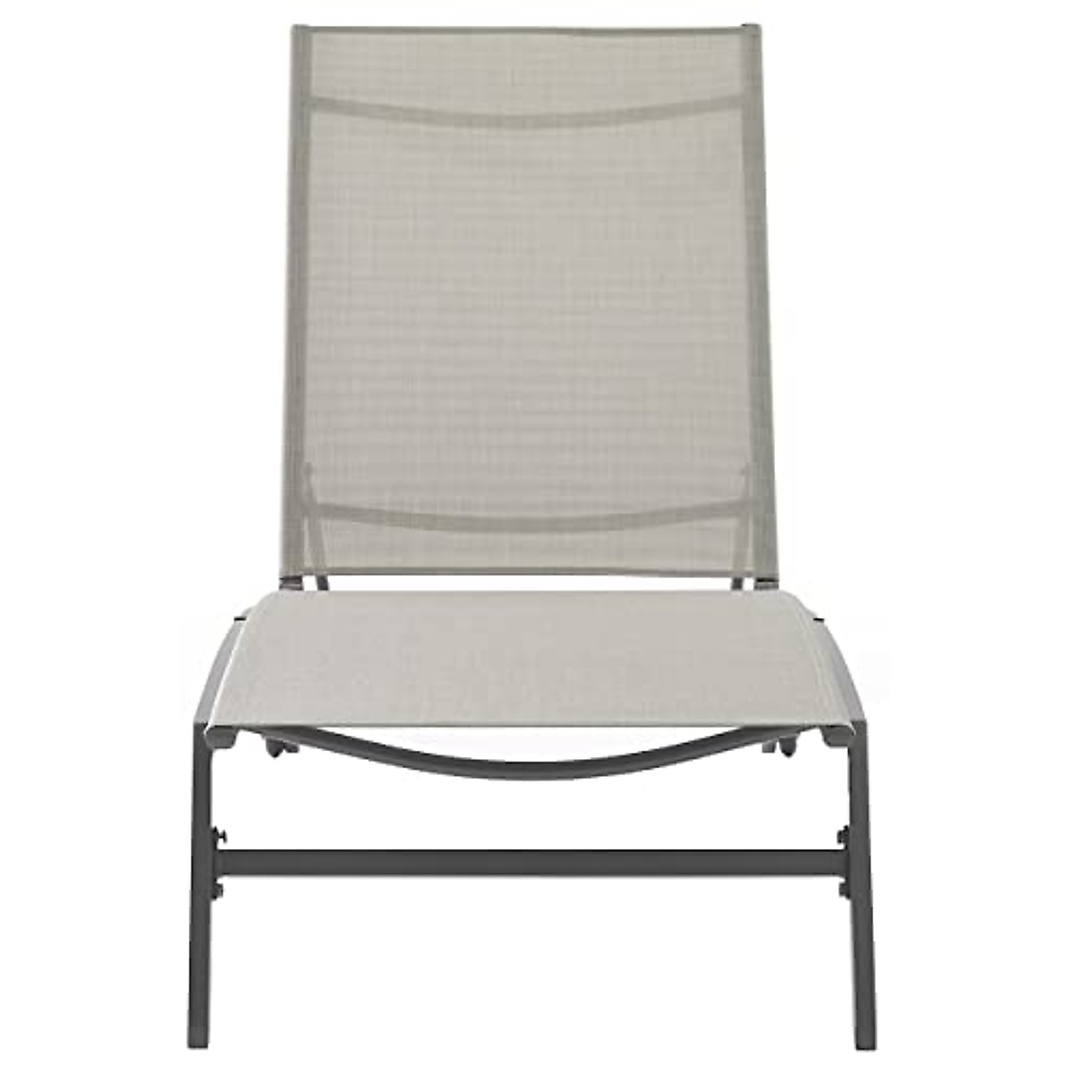Crosley Furniture CO6310MB-LG Weaver Outdoor Sling Chaise Lounge, Matte Black/Light Gray