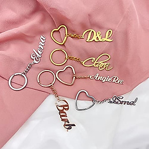 YESTIME Custom Name Keychain Personalized, Gold Plated Dainty Personalized Name Key Chain, Llaveros Personalizados Customized Gifts for Women Girls