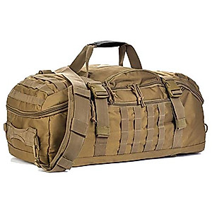 WolfWarriorX Gym Bag Duffle Bags Backpack Travel Weekender Bag for Men Women Workout Bag for Military,Sports,Overnight,Basketball,Tactical,Football Waterproof & Tear Resistant Coyote 45L