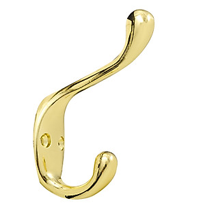 Liberty B42302Q-PB-C5 3-Inch Heavy Duty Coat and Hat Hook, Polished Brass