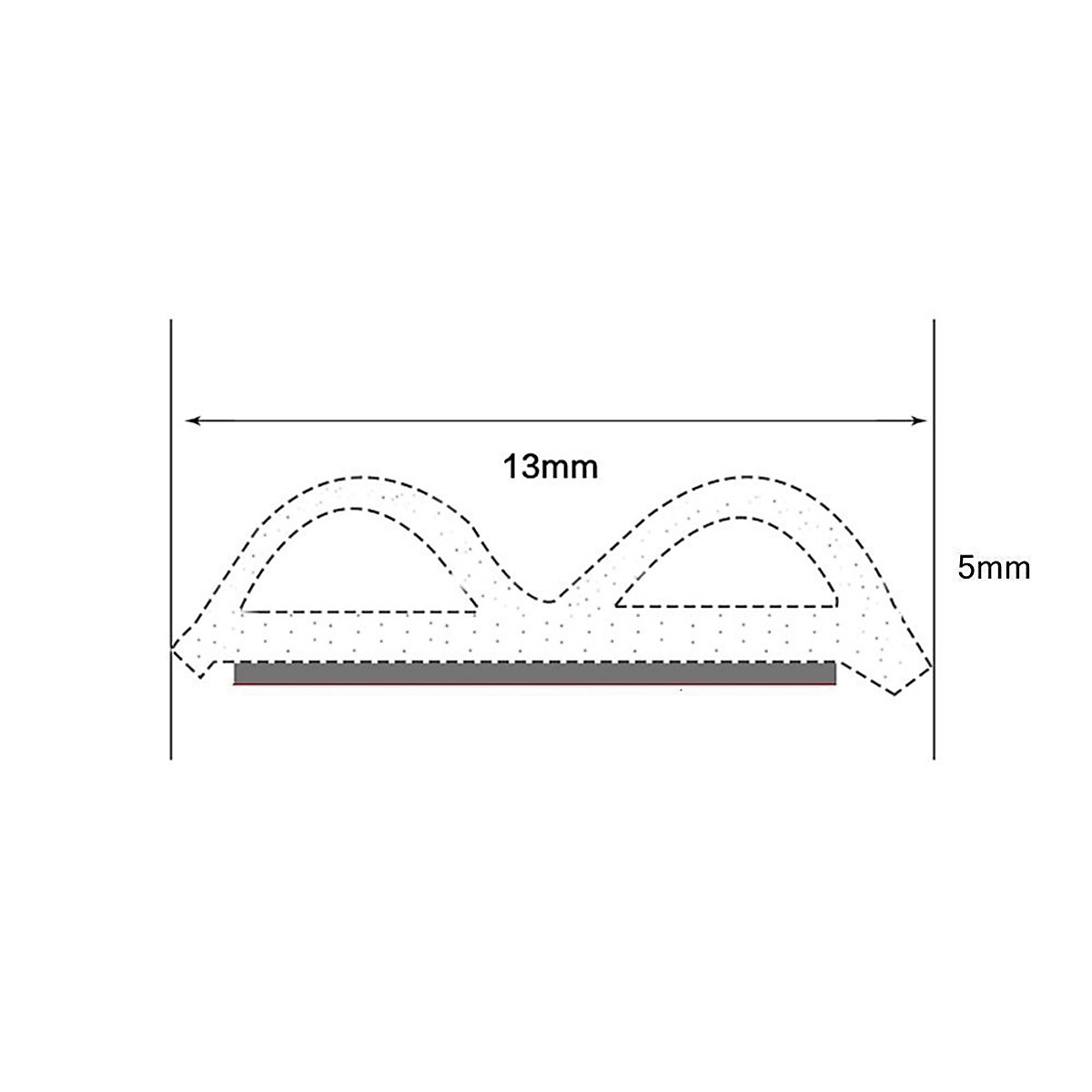 33Feet Long Universal Self Adhesive Auto Rubber Weather Draft Seal Strip 51/100 Inch Wide X 1/5 Inch Thick,Weatherstrip for Car Window and Door,Engine Cover (2 Rolls of 16.5 Ft Long)