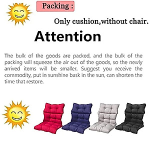 Srutirbo Patio Chair Cushion, Tufted Outdoor High Back Patio Chair Cushions Replacement Patio Seating Cushions Set, Rocking Chair Cushion Pad with String Ties for Patio Swing Bench Wicker (Navy Blue)