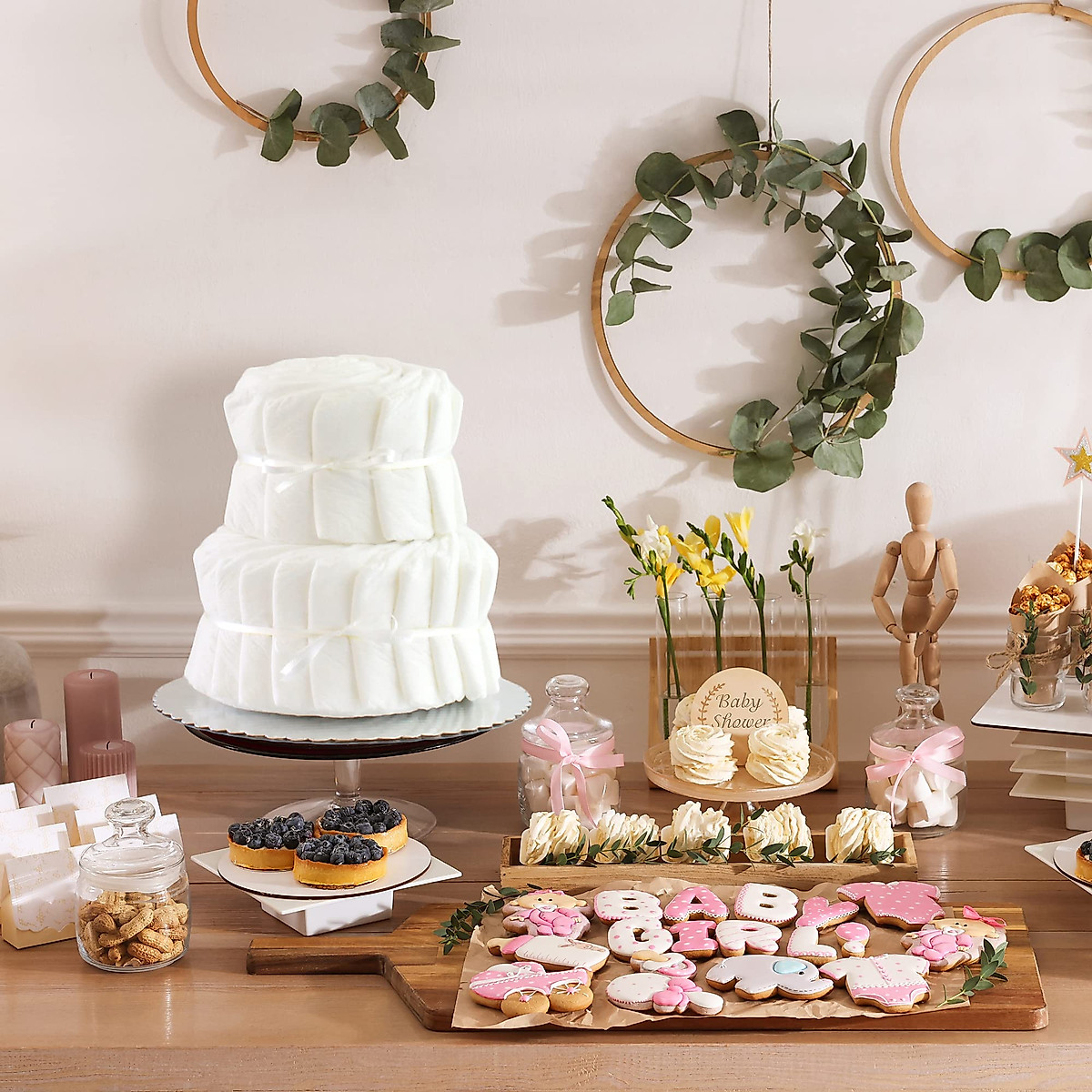 Decorate it Yourself 2 Tier Plain Diaper Cake White