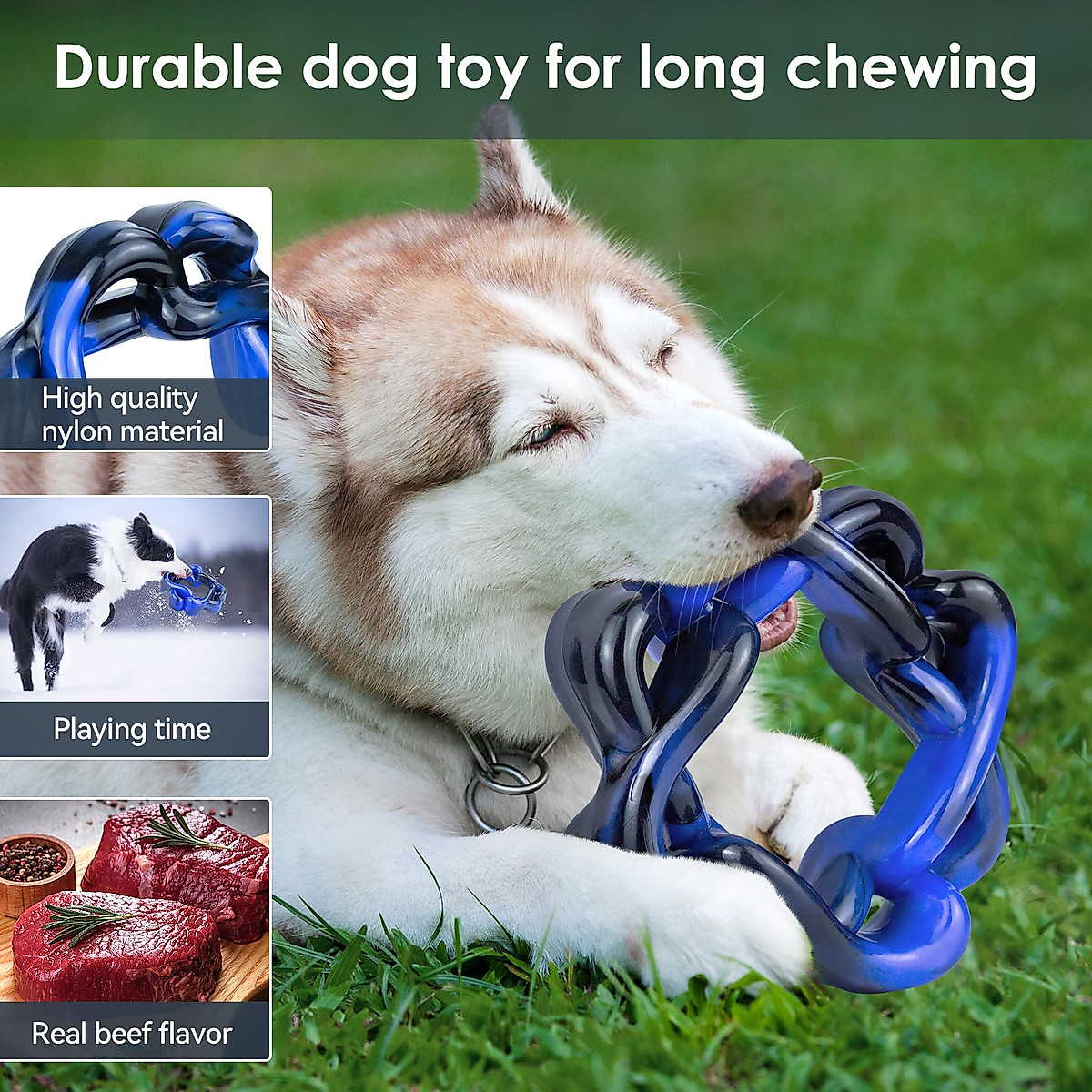 DAOZIJI Durable Dog Chew Toys Ring for Aggressive Chewers, Tough Dog Toys for Aggressive Chewers Small Medium Large Breed, Interactive Dog Ring Toys for Boredom,Super Chewer Dog Toys Chew to Keep Busy