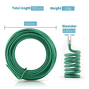 YDSL 66 Feet Soft Plant Tie, Green Twist Garden Ties for Plants, Office Organization and Home(Diameter - 2.5MM)