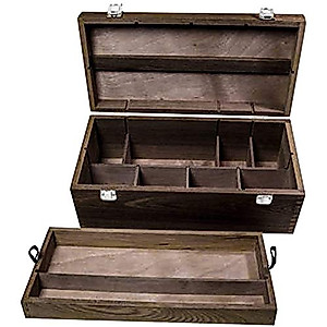 KINGART Artist Wood Pastel, Pen, Marker Portable Storage Box Organizer with Drawer, Tool Box Espresso Finish