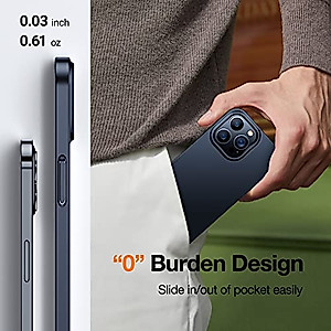 TORRAS Magnetic Slim Fit Designed for iPhone 14 Pro Case, Ultra Thin Strong Magnetic Velvety Touch Anti-Scratch Compatible with MagSafe Cover Phone Case for iPhone 14 Pro, Space Black