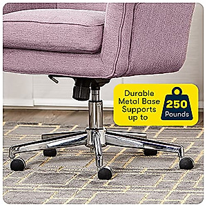 Serta Ashland Ergonomic Home Office Chair with Memory Foam Cushioning Chrome-Finished Stainless Steel Base, 360-Degree Mobility, Lilac