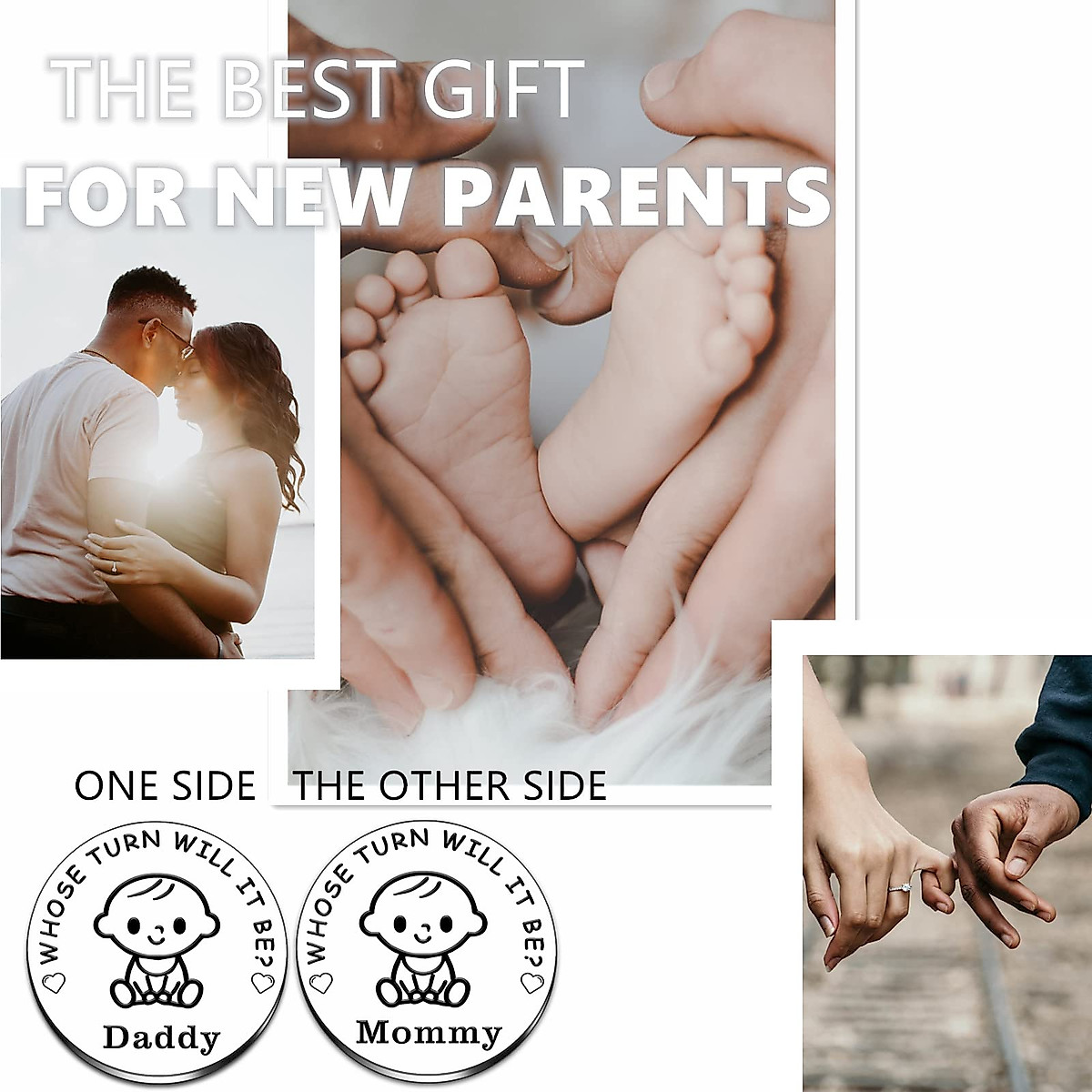 Decision Coin New Parents Gifts for Couples New Baby Gifts Mens Stocking Stuffers 2024 New Mom Gifts Funny Baby Gifts Pregnancy Gifts for Expecting Mom New Dad Gifts Mom to Be Gift Christmas Stocking Stuffers