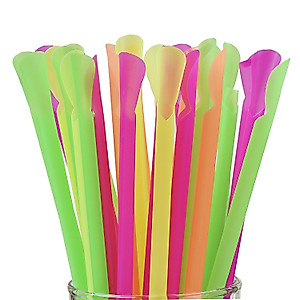 Perfectware 8''Unwrapped Spoon Straw Assorted Colors 400ct.