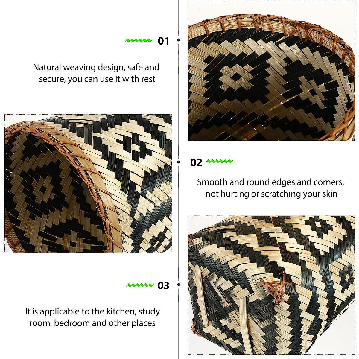 DOITOOL Bamboo Trash Can Woven Basket Decor Dirty Clothes Basket Woven Trash Can Waste Paper Basket Flower Arrangement Basket Bamboo Weaving Basket Bamboo Woven Basket Waste Paper Holder