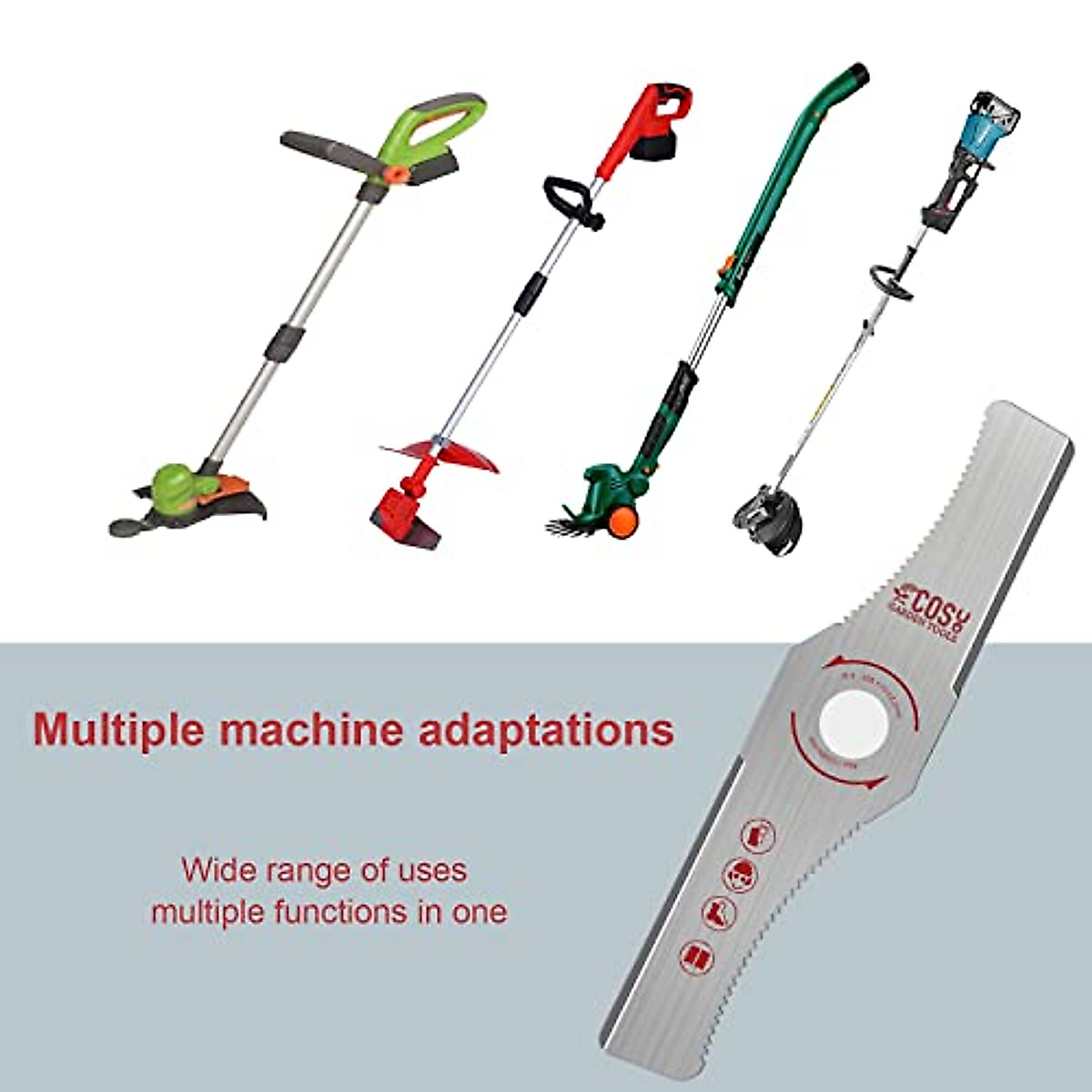 Steel Brush Cutter 2 Teeth, Mulching Brushcutter 12 inch SK85 Carbide Steel Double Sided Weed Eater Sting Trimmer Blade, Universal fit Arbor 1“（25.4mm）, Thicknen 2.2mm