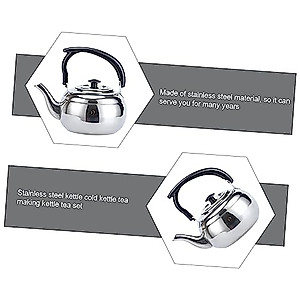 FUNOMOCYA Stainless Steel Teapot Espresso Maker Household Water Kettle Convenient Camping Water Boiler Japanese Tea Kettle Insulated Teapot Stove Kettle Stainless Silver