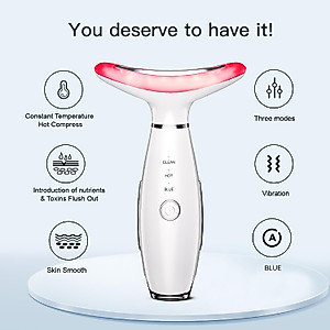 3-in-1 Beauty Massager for Face and Neck, Based on Triple Action LED, Thermal, and Vibration Technologies for Skin Care,Improve,Firm,Tightening and Smooth