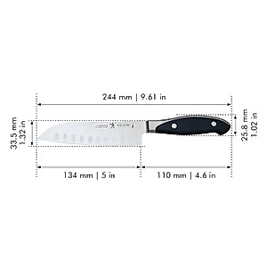 HENCKELS Forged Synergy Hollow Edge Santoku Knife, 5-inch, Black/Stainless Steel