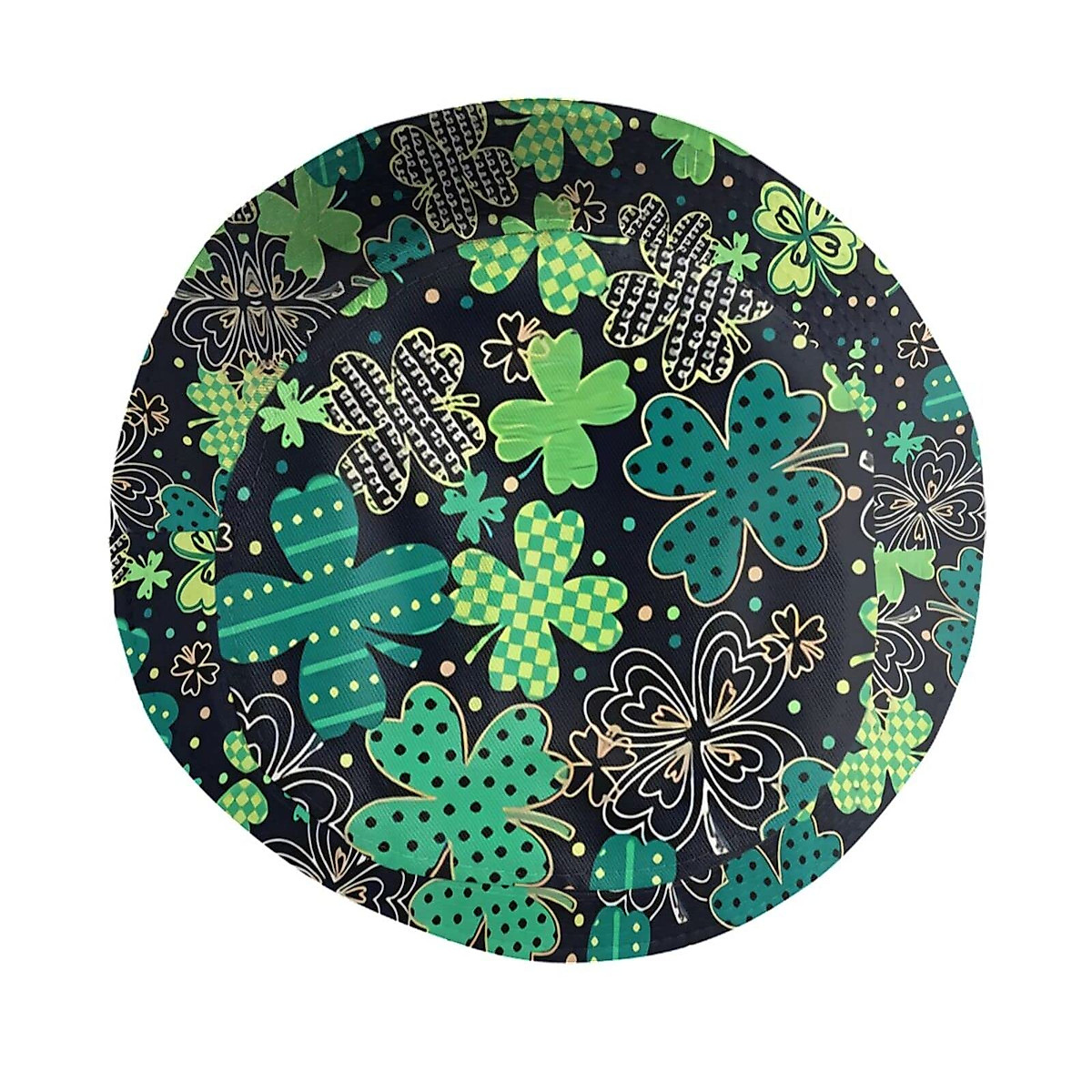 St. Patrick's Day Bucket Hat Green Lucky Shamrock Travel Fisherman Cap Packable Breathable Sun Hat for Women Teens