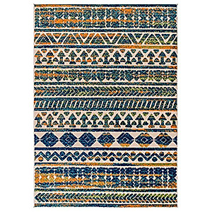 Rugshop Modern Stripes Geometric Indoor/Outdoor Area Rug 5' x 7' Multi