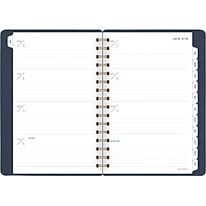 2022 Weekly & Monthly Planner by AT-A-GLANCE, 5-1/2" x 8-1/2", Small, Wirebound, Signature Collection, Navy (YP20020)